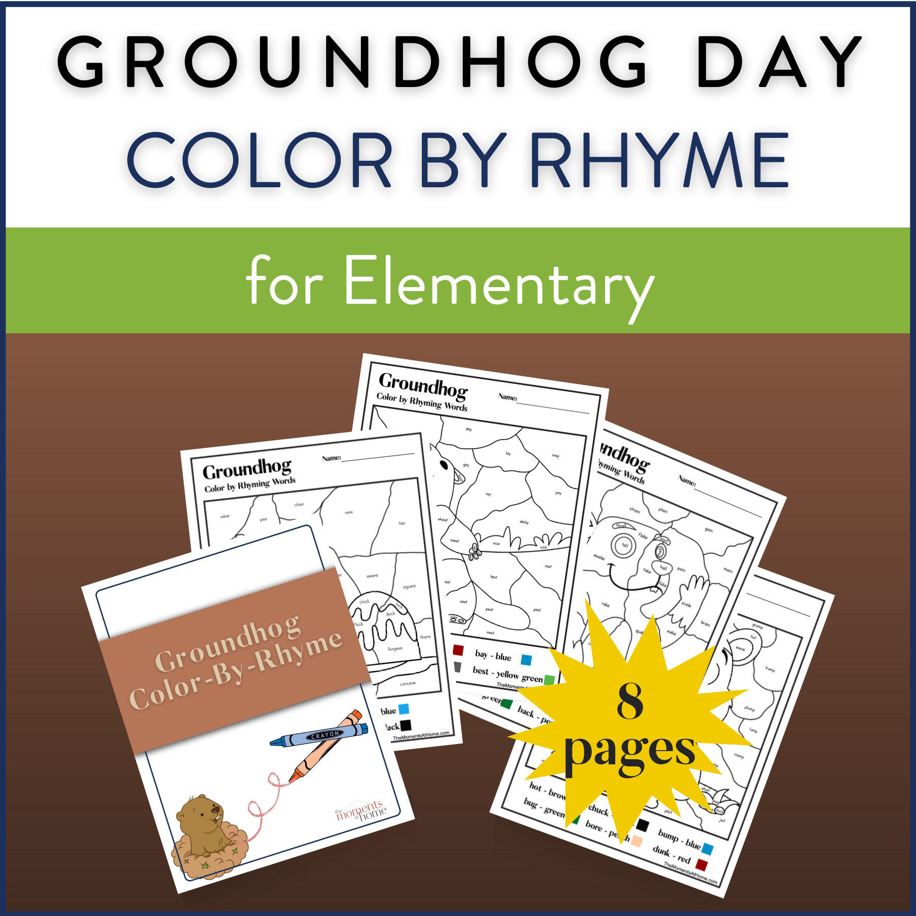 Groundhog Day Color By Rhyme – The Moments At Home